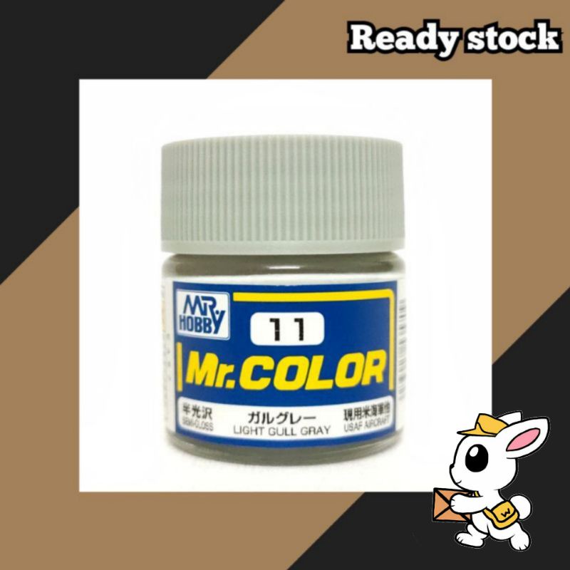 [Ready stock] Mr Hobby Color C11 Semi Gloss Light Gull Gray 10ml ...