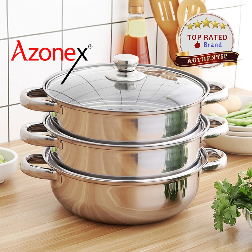 Pengukus Steamer Pot Stainless Steel Periuk Kukus Cookware Steam Pot ...