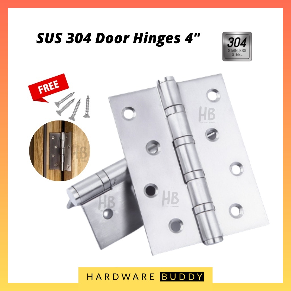 [HIGH QUALITY] 4" Stainless Steel Door Hinges 10CM 2IN1 3IN1 | Ensel ...