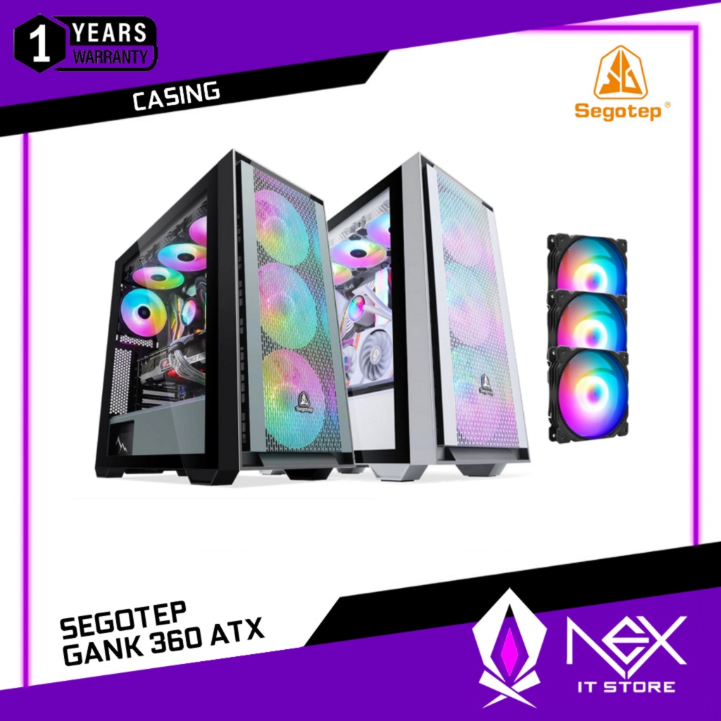 SEGOTEP GANK 360 ATX GAMING CASE BLACK WHITE | Shopee Malaysia
