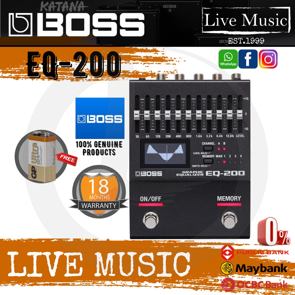 Boss EQ-200 Graphic Equalizer Pedal (EQ200) | Shopee Malaysia
