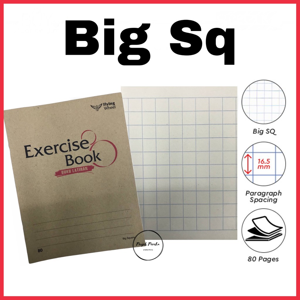 [BIG SQUARE] 80 Pages Craft Exercise Book / Buku Latihan / Buku Tulis ...
