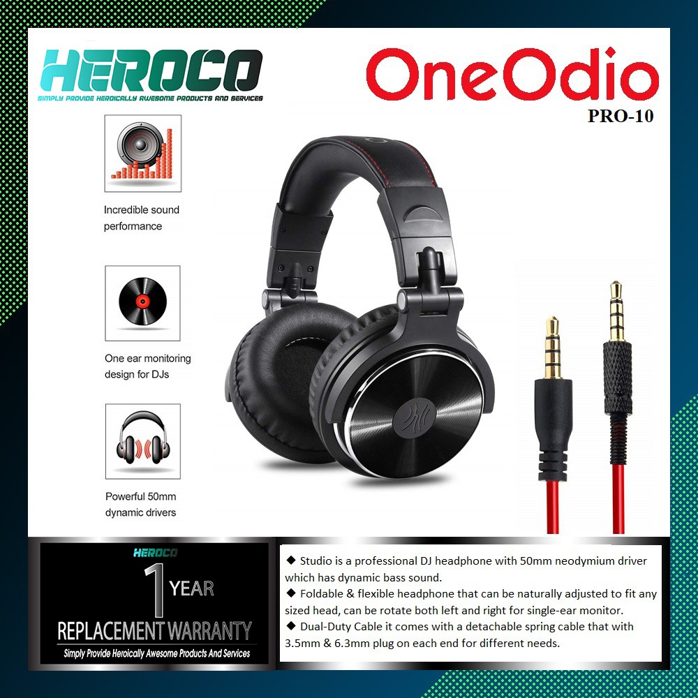 OneOdio Pro 10 Over Ear DJ Headphones Stereo Monitor Professional ...