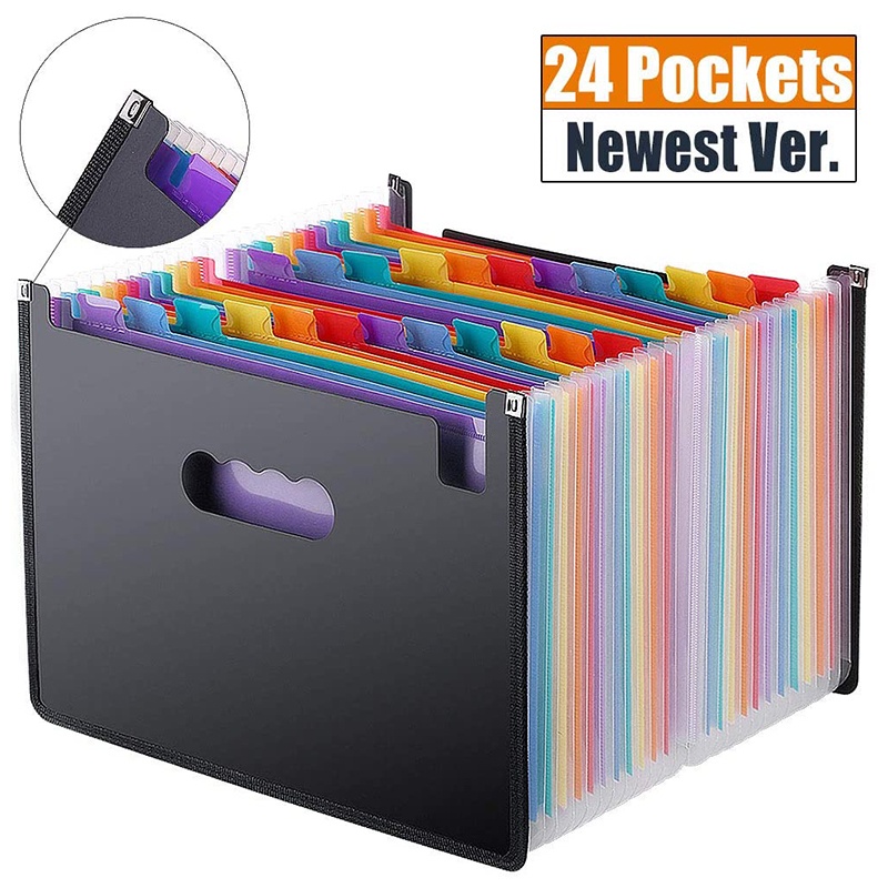 Document Holder A4 Size Expanding File 24 Pockets Folder Organizer ...