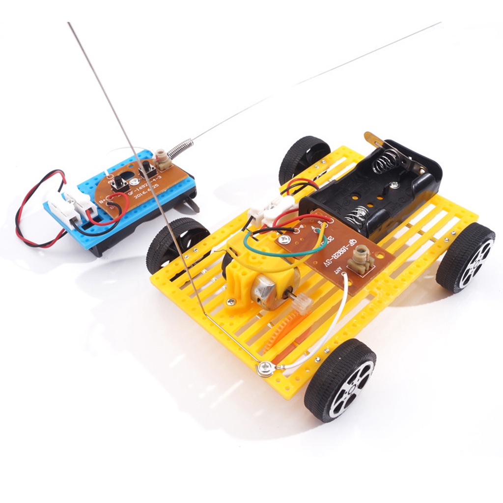 Kid DIY Assembly 2-CH Remote Control Electric RC Racing Car Model ...