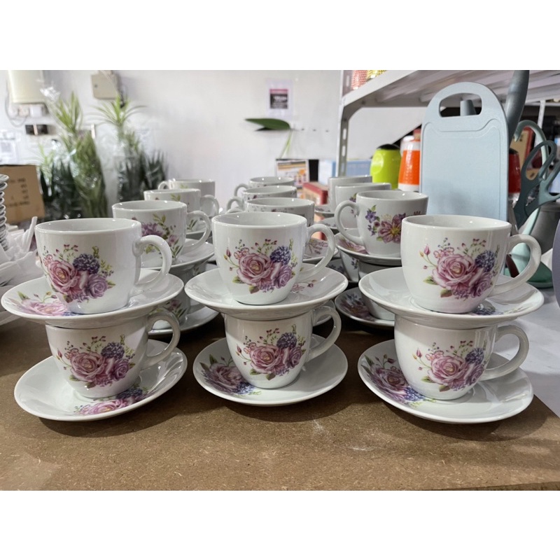 🔥READY STOK🔥Set Cawan Bunga Dan set Moden cup | Shopee Malaysia