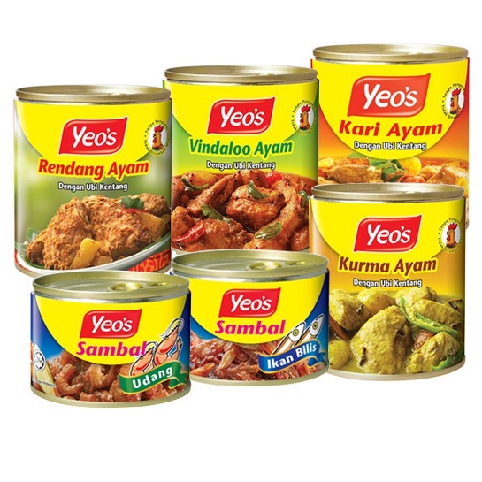 YEO'S MAKANAN DALAM TIN/KARI AYAM/KARI DAGING/RENDANG AYAM/KARI SOTONG ...
