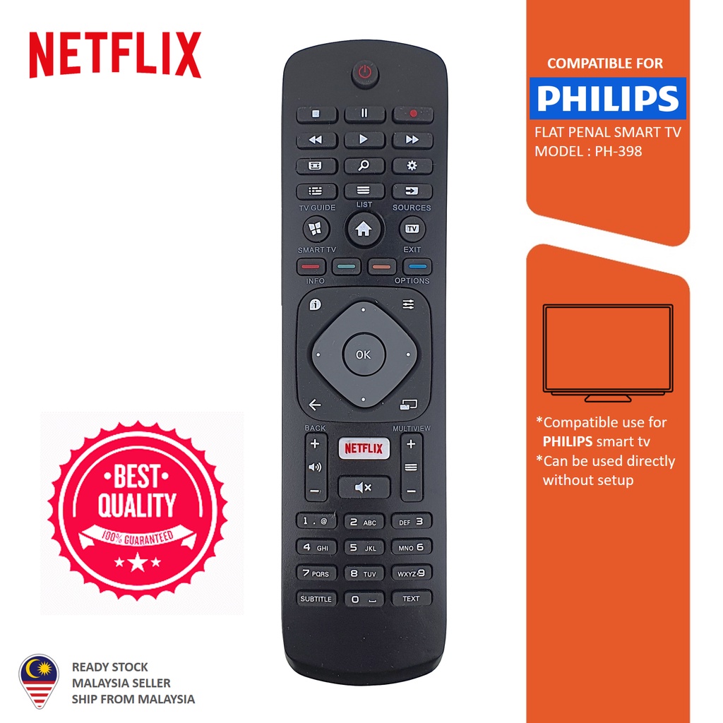 Philips Compatible Philips Flat Panel LED LCD Smart TV Remote Control ...
