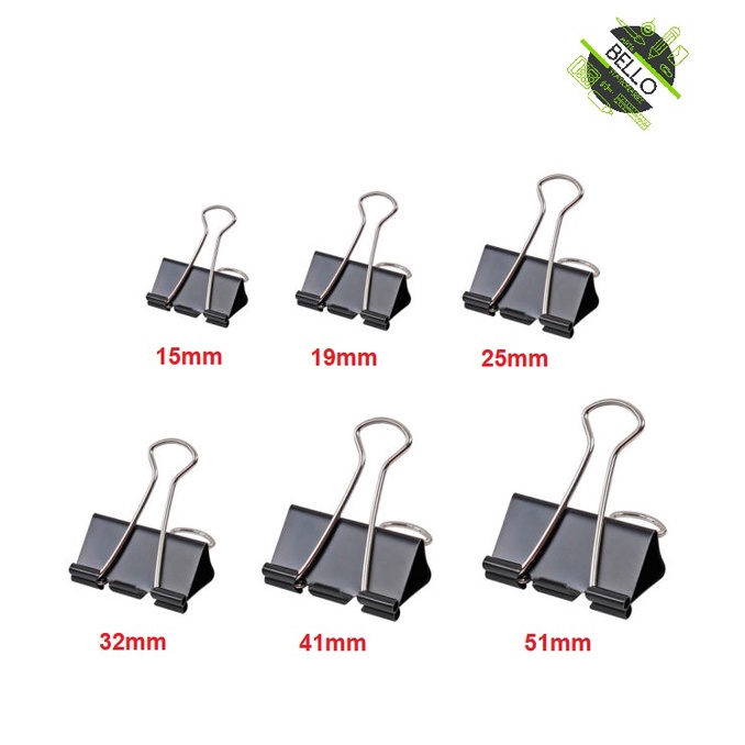 Black Binder Clip / Paper Clip / Double Clip / (15mm 19mm 25mm 32mm ...