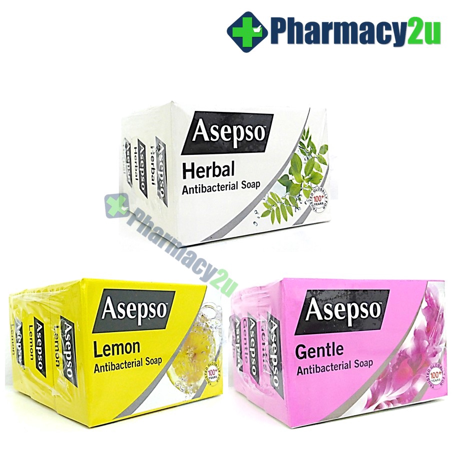 ASEPSO ANTIBACTERIAL SOAP HERBAL/GENTLE/LEMON 80G X 3 | Shopee Malaysia