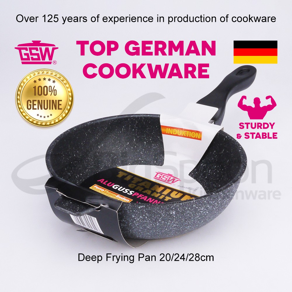 GSW Germany Titanium Granite Non Stick Deep Fry Pan Induction Frying ...