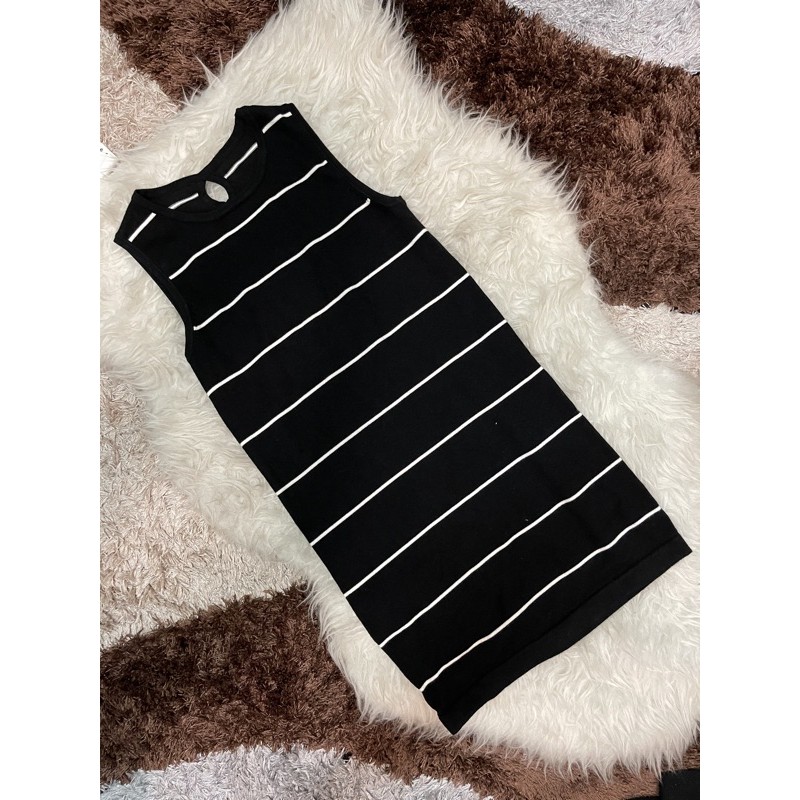 Stripes Dress (Black) | Shopee Malaysia
