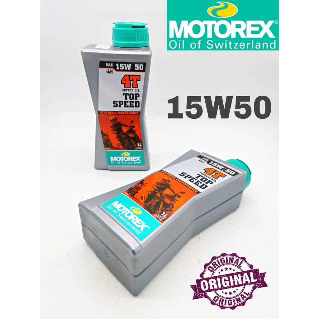 MOTOREX Top Speed 4T Engine Oil Liter 1L Minyak Hitam 15W50 Fully ...