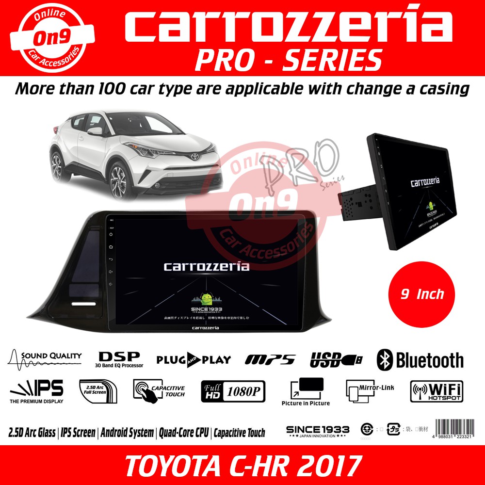 Toyota C-HR 2017 CHR 2018 2019 2020 9 Inch Carrozzeria Pro-Series Oem ...
