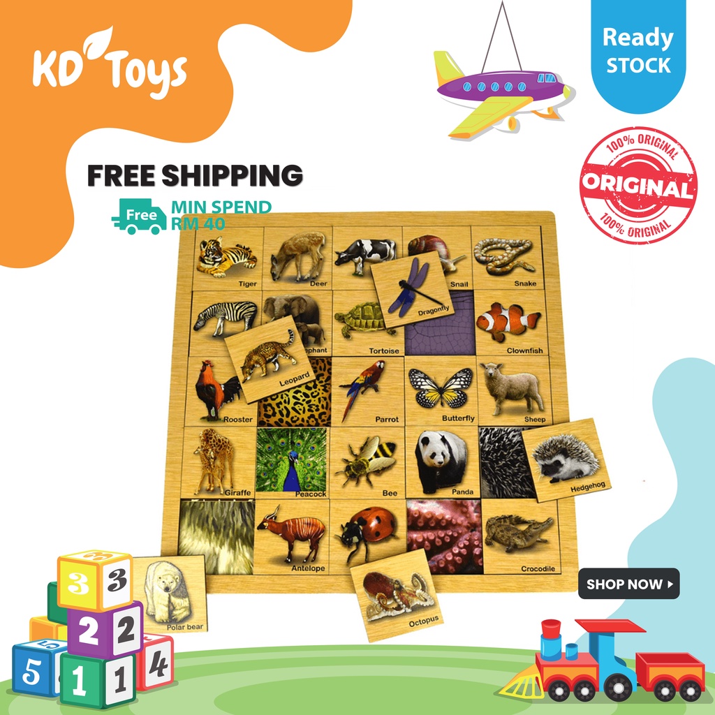 Kaper Kidz 25pcs Matching Puzzle Animal Skin for Kids Early Learning ...