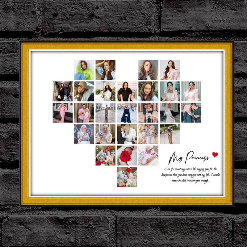 Photo Frame "LOVE SHAPE 27photo" for Him/ for Her Birthday [FREEE FRAME ...