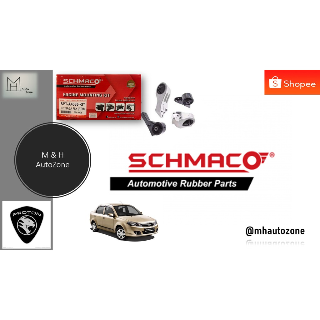 PROTON SAGA FLX AUTO MANUAL SCHMACO ENGINE MOUNTING SET (ATM/ MTM) SPT-A4065-KIT(AT)/ SPT-M4074 ...