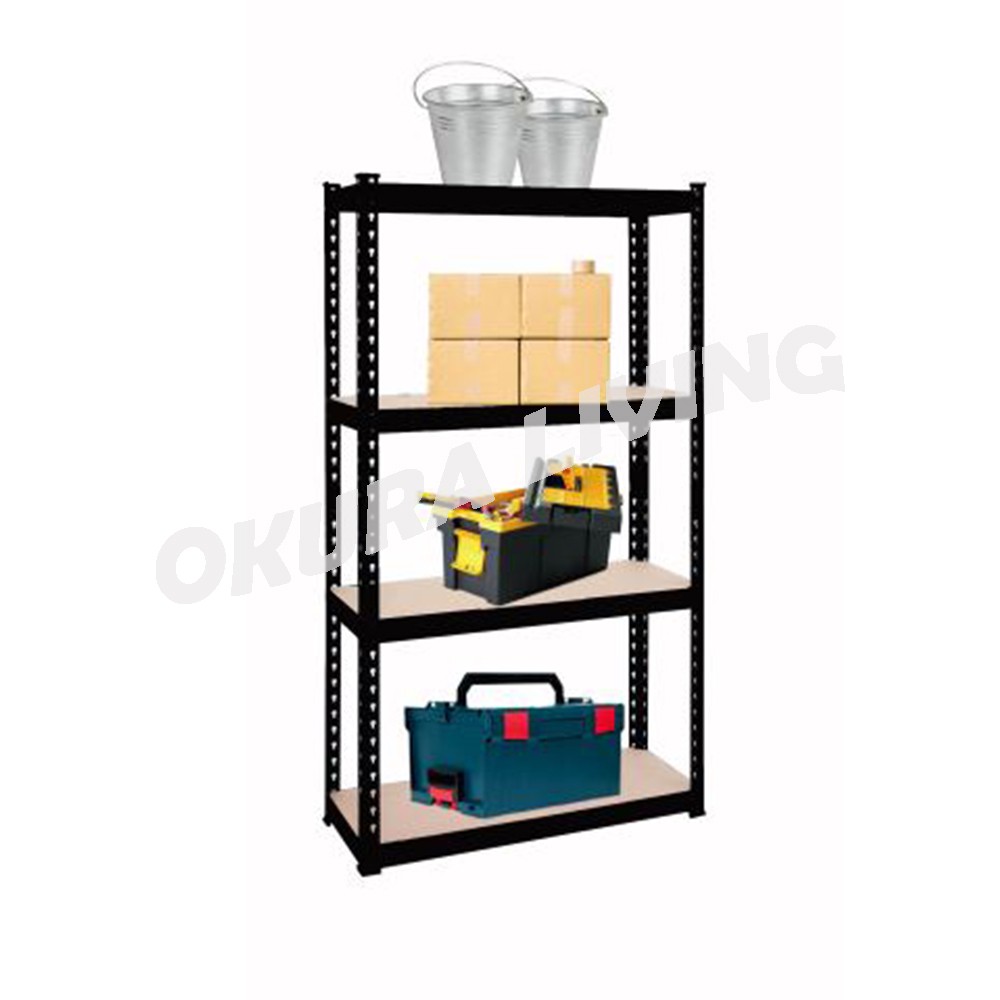 OKURA 4 Tier Multipurpose Boltless Heavy Duty Metal Rack Shelf Kitchen ...
