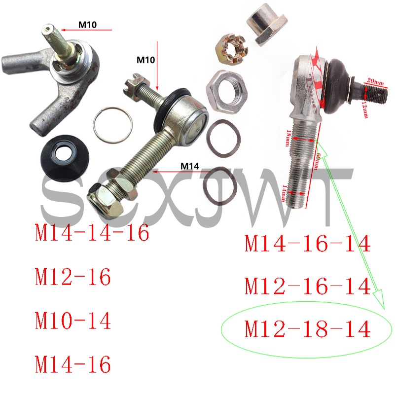 M14*M10 Tie Rod Ball Joint M10 M16 M12 Swing Arm Ball joint Kits For 50cc 70cc 90cc 110cc 125cc ...