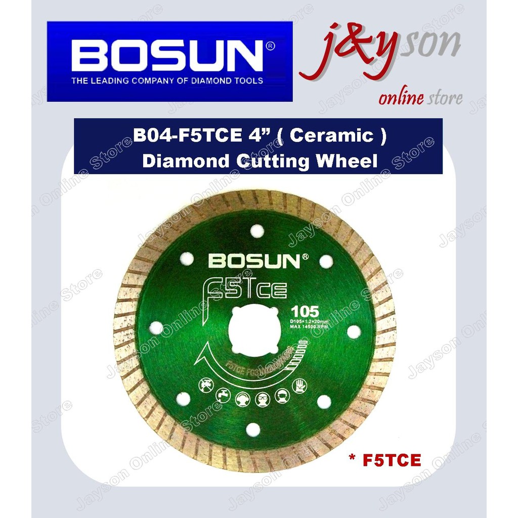 BOSUN Original B04- F5TCE (Ceramic) 4"(105mm) Diamond Cutting Wheel ...