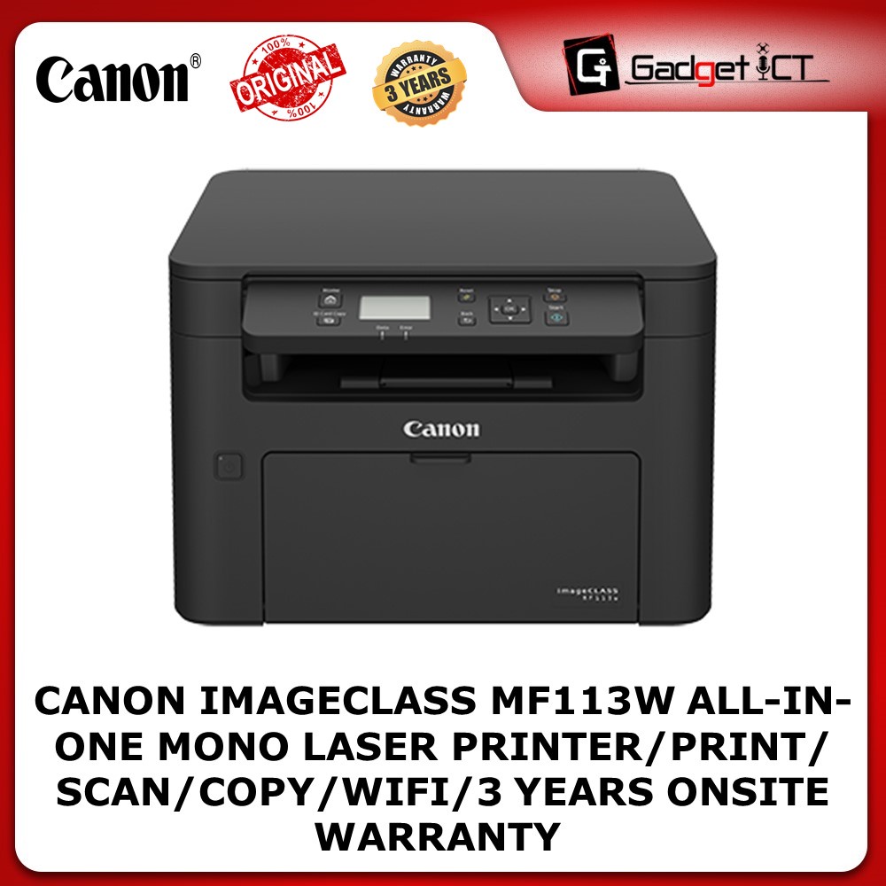 CANON IMAGECLASS MF113W ALL-IN-ONE MONO LASER PRINTER/PRINT/ SCAN/COPY ...