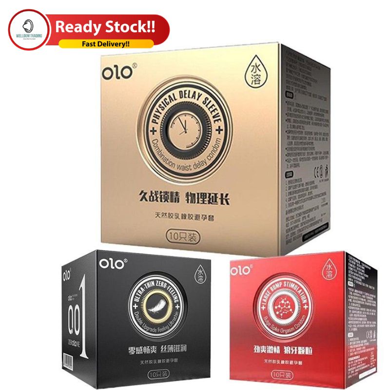 OLO Condom Neo Series Water-Based Ultra Thin Anatomic Long Lasting Dotted Hyaluronic Acid 10pcs ...