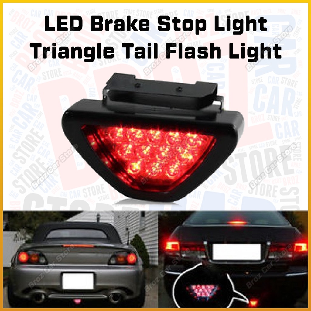 LED Brake Stop Light 12 LED Car Triangle Tail Light Flash Bulbs Lamp ...