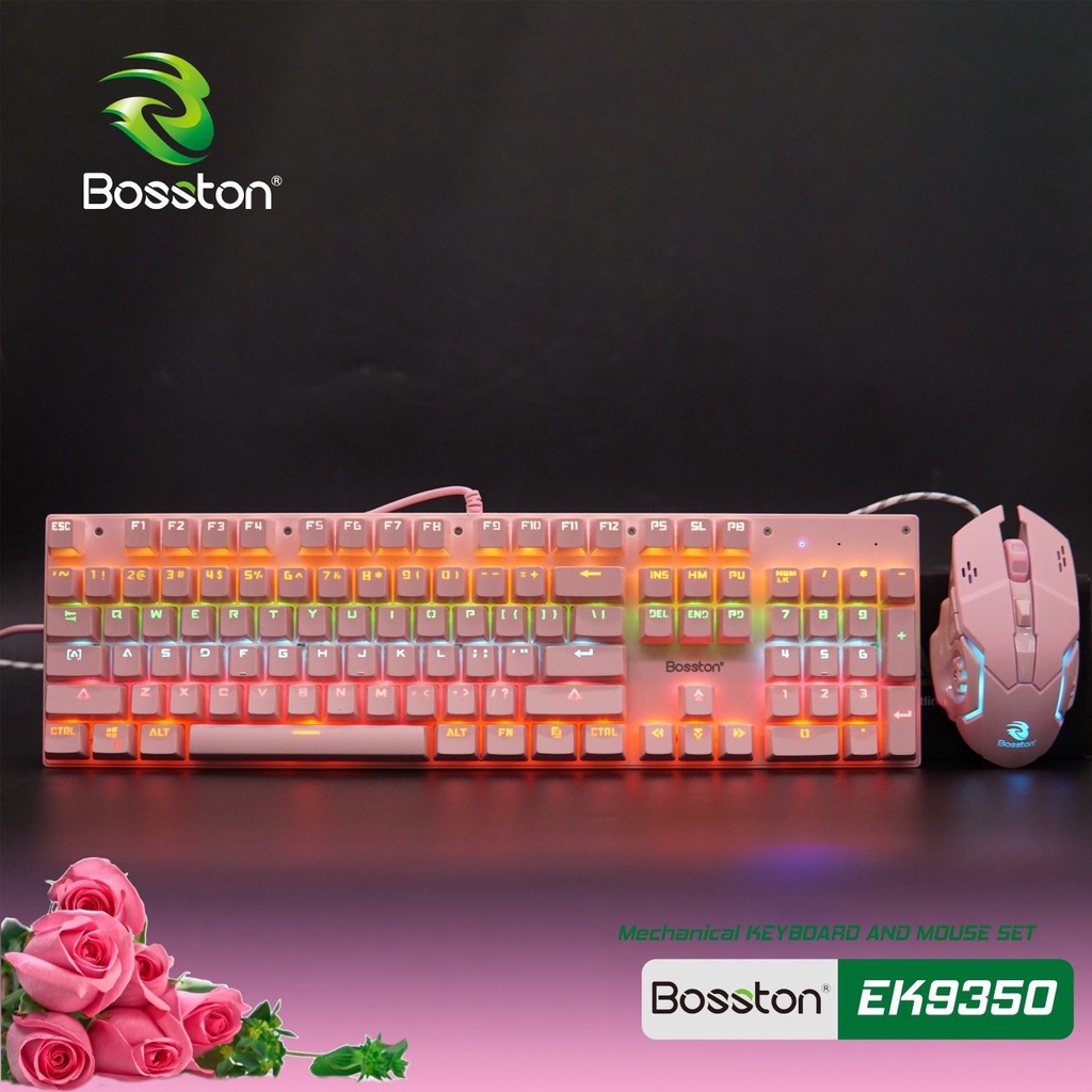 Bosston EK9350 Mechanical Keyboard And Gaming Mouse, Wired Mechanical ...