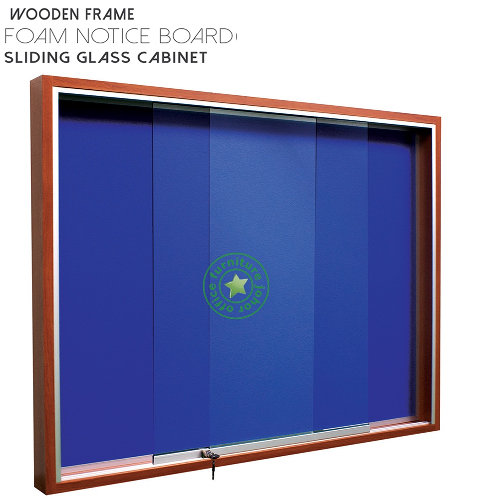 Wooden Frame Soft Notice Board Sliding Glass Cabinet \ Papan Notis ...