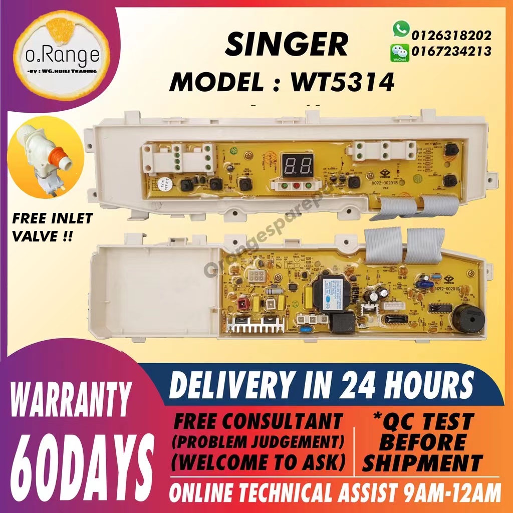 WT5314 SINGER Washing Machine PCB Board (CONTROL BOARD ) PANEL BOARD ...