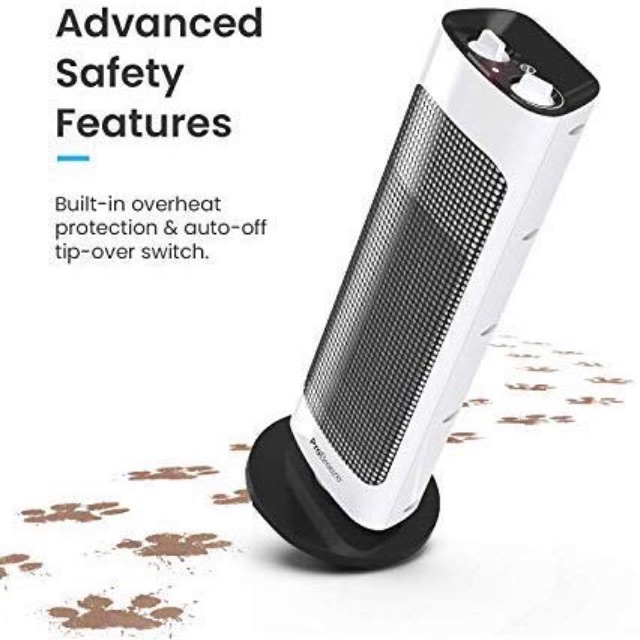 Pro Breeze® 2000W Ceramic Tower Fan Heater with Automatic Oscillation ...