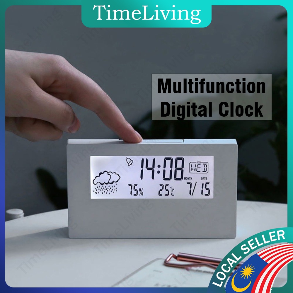 Multifunction Digital Time Table Clock Study Desk Table Decoration Jam ...