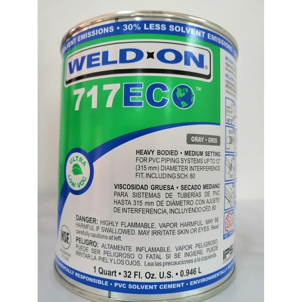 Weld-On® 717™ PVC GRAY ( Heavy bodied, medium setting, low VOC PVC ...