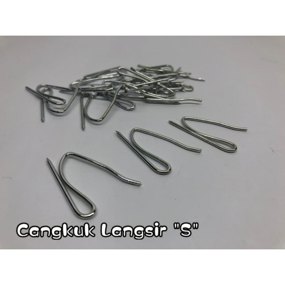 25pcs Cangkuk Langsir "S" Hook Stainless Steel Curtain Fork Hook ...