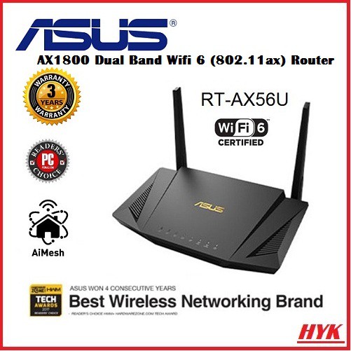 ASUS Router RT-AX56U AX1800 Dual Band WiFi 6 Router MU-MIMO and OFDMA ...