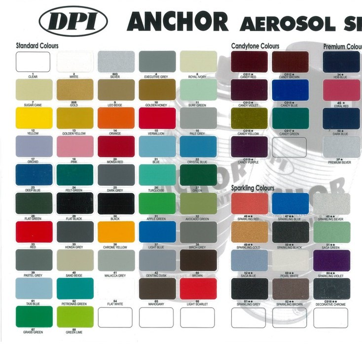 ANCHOR SPRAY PAINT (STANDARD COLOURS) (COLOUR 26-68) READY STOCK -400ML ...