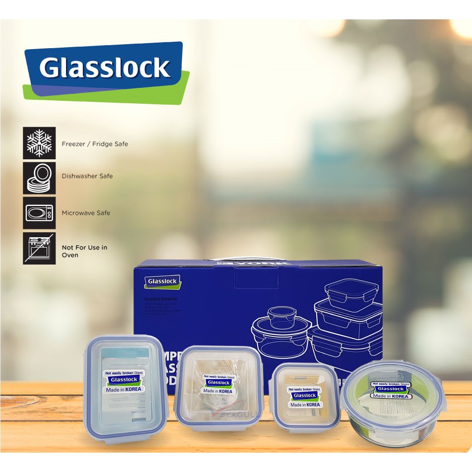 GlassLock ORIGINAL Tempered Glass Food Container 5 pcs Set | Shopee ...