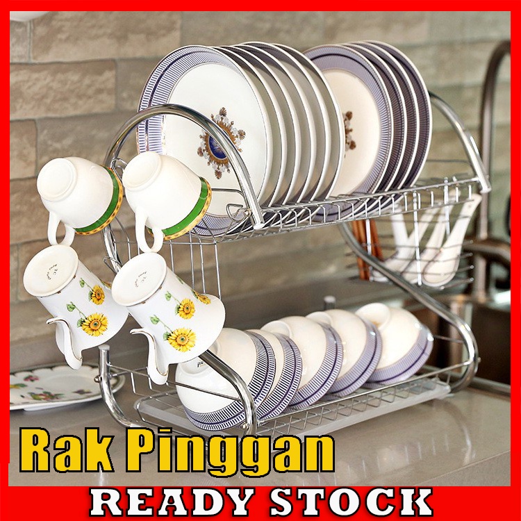 Rak Pinggan Mangkuk Rak Pinggan Sinki Stainless Steel Kitchen Rack ...