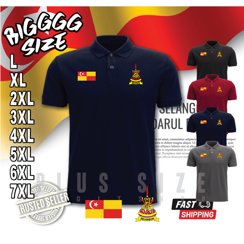 Big Size Men Polo Collar Shirt SELANGOR 10XL 8XL 7XL 6XL 5XL Negeri ...