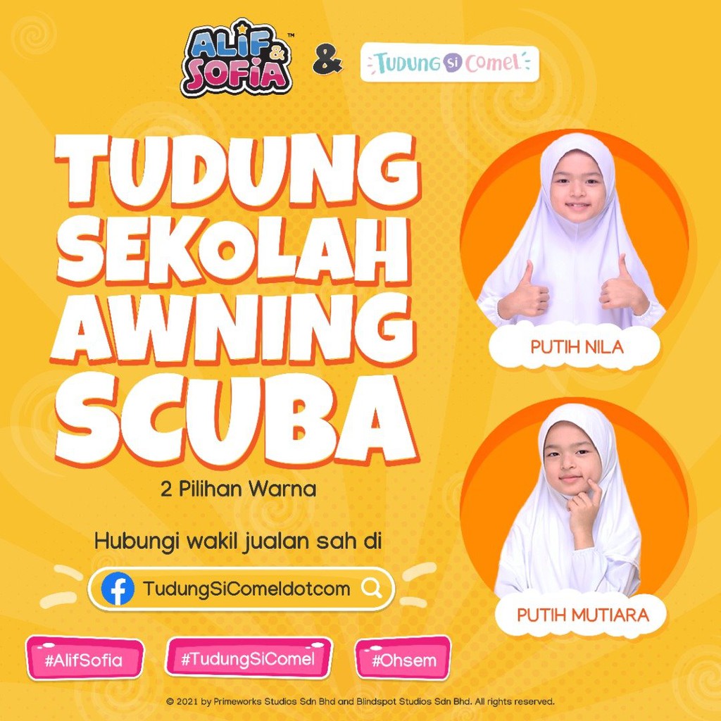 ALIF&SOFIA Tudung sekolah putih awning scuba jenama Alif&sofia | Shopee ...