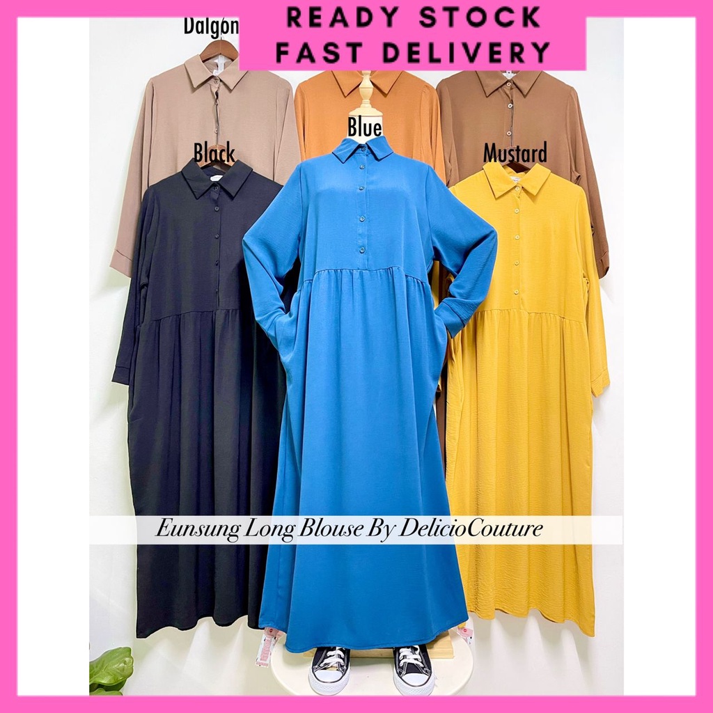 EUNSUNG WOMEN LONG BLOUSE UP TO XXL baju perempuan blouse labuh ...