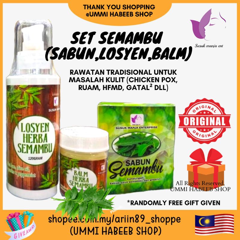 SET SEMAMBU/SABUN SEMAMBU/BALM SEMAMBU/LOSYEN SEMAMBU (CHICKEN POX ...
