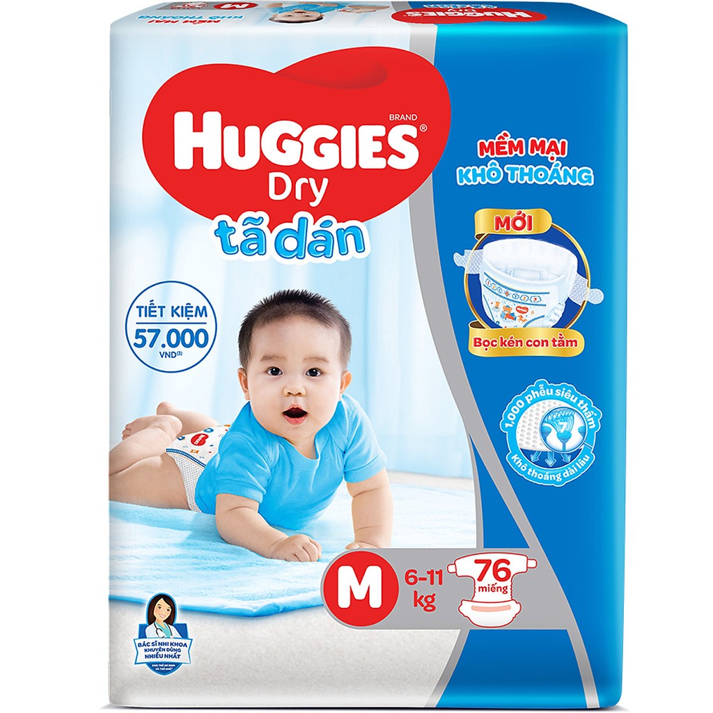 Diapers, Diapers Huggies Dry M76-L68-XL62 (New model) | Shopee Malaysia