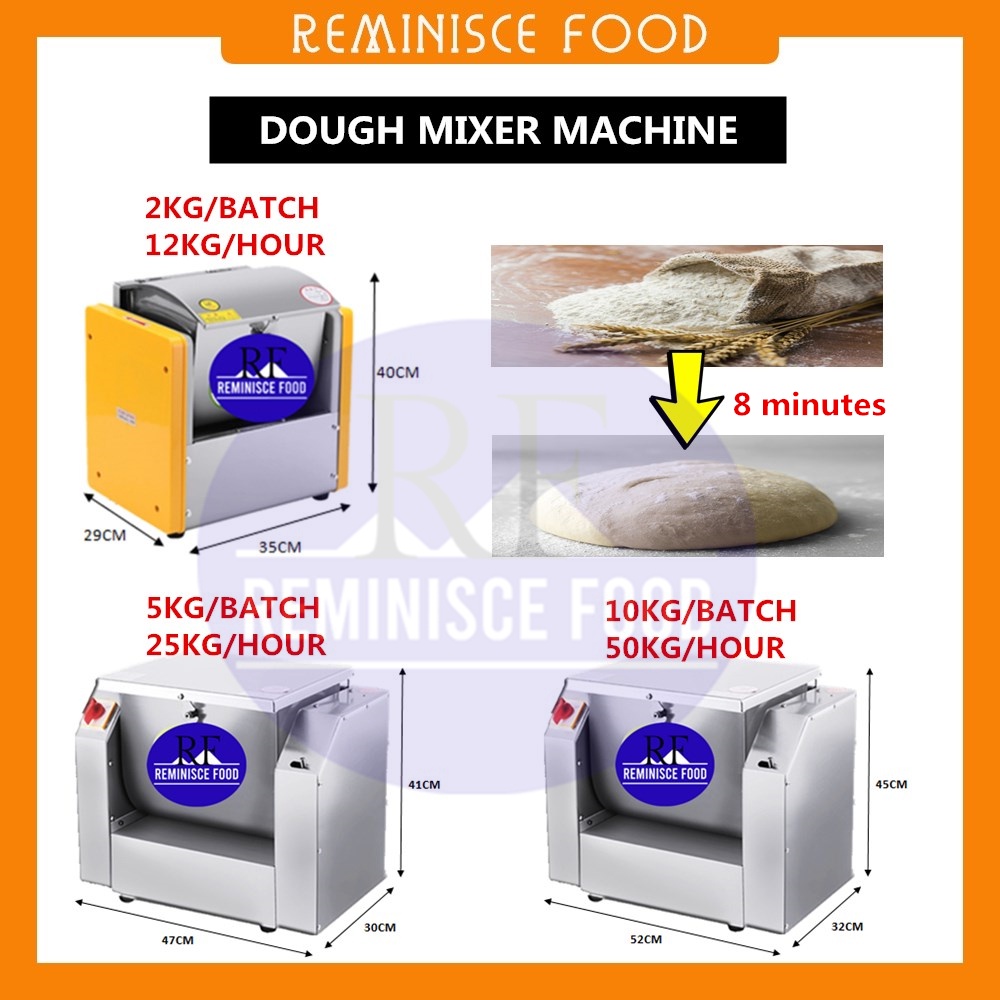 Heavy Duty Dough Mixing Machine, 2KG/5KG/10KG Capacity Model, 550W ...