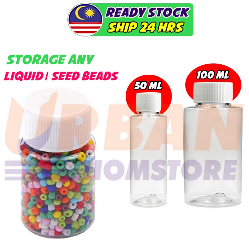 Pet Plastic bottle container Botol 50ml 100ml Sample bottle Wide mouth ...