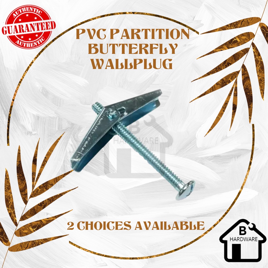 PVC PARTITION WALL PLUG BUTTERFLY WALL PLUG NYLON TOGGLE FOR PLASTER ...