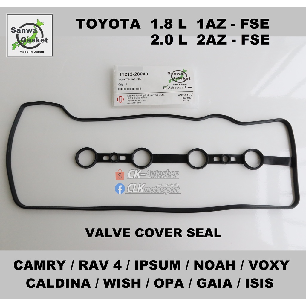Toyota Valve Cover Gasket 1AZ-FSE 2AZ-FSE SANWA Japan OEM P/N 11213 ...