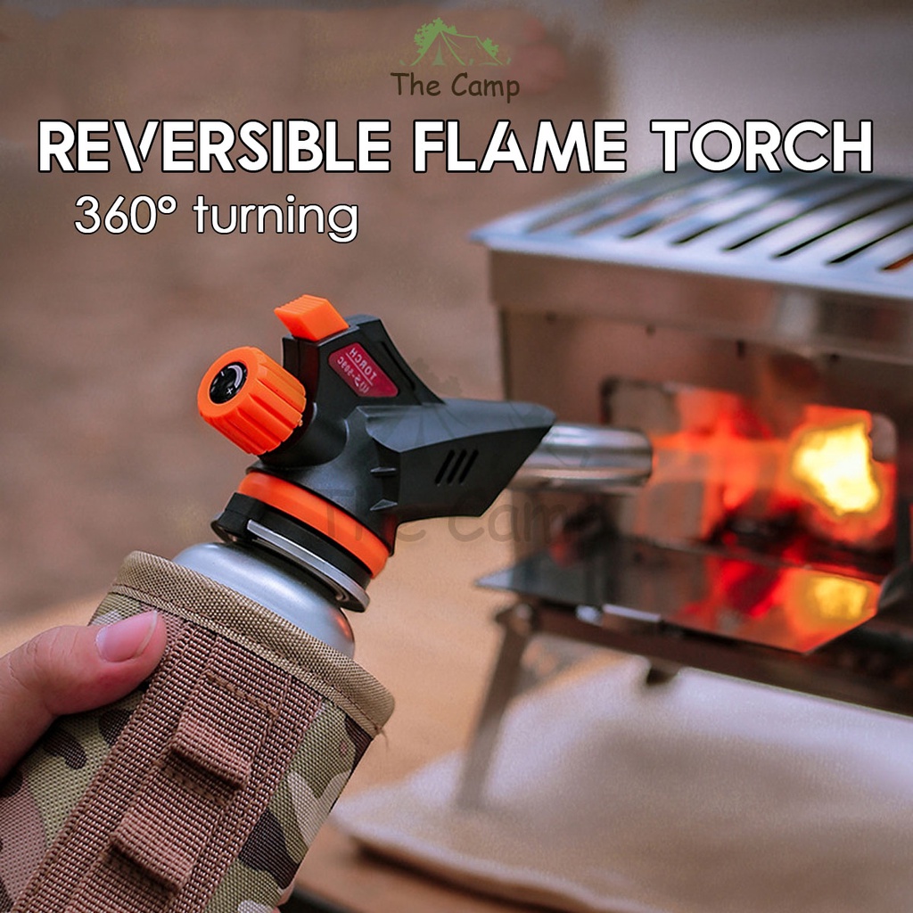 Reversible Gas Torch Camping Butane Reverse Burner Welding Fire Maker Flame Gun Cooking Lighter ...