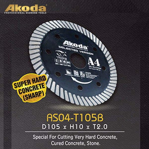 Akoda A4 Diamond Blade Cutting Disc Wet & Dry For Super Hard Concrete ...