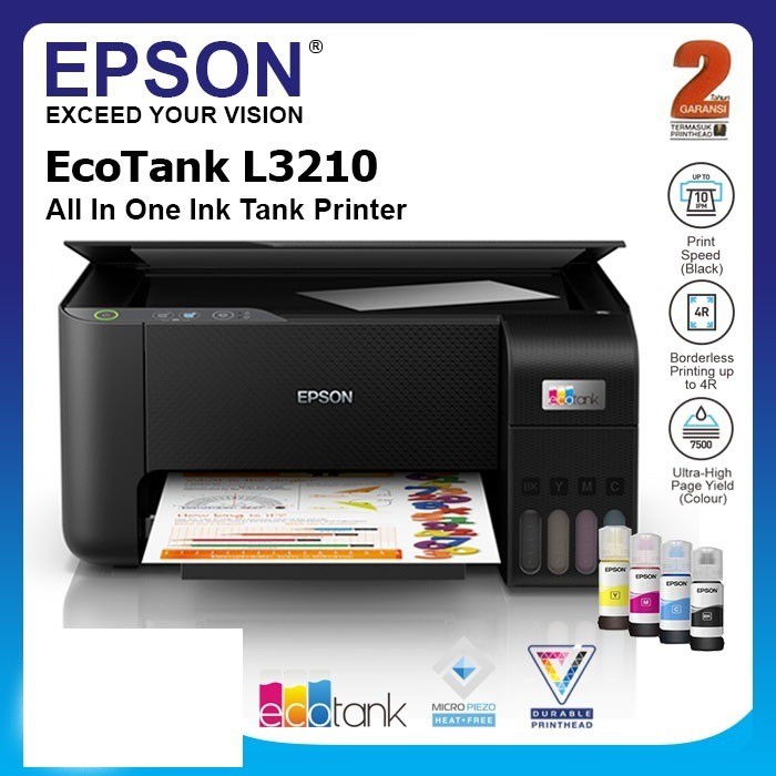 NEW EPSON L3210 L3250 PRINTER INK TANK 3 In 1 Print Scan Copy Photostat